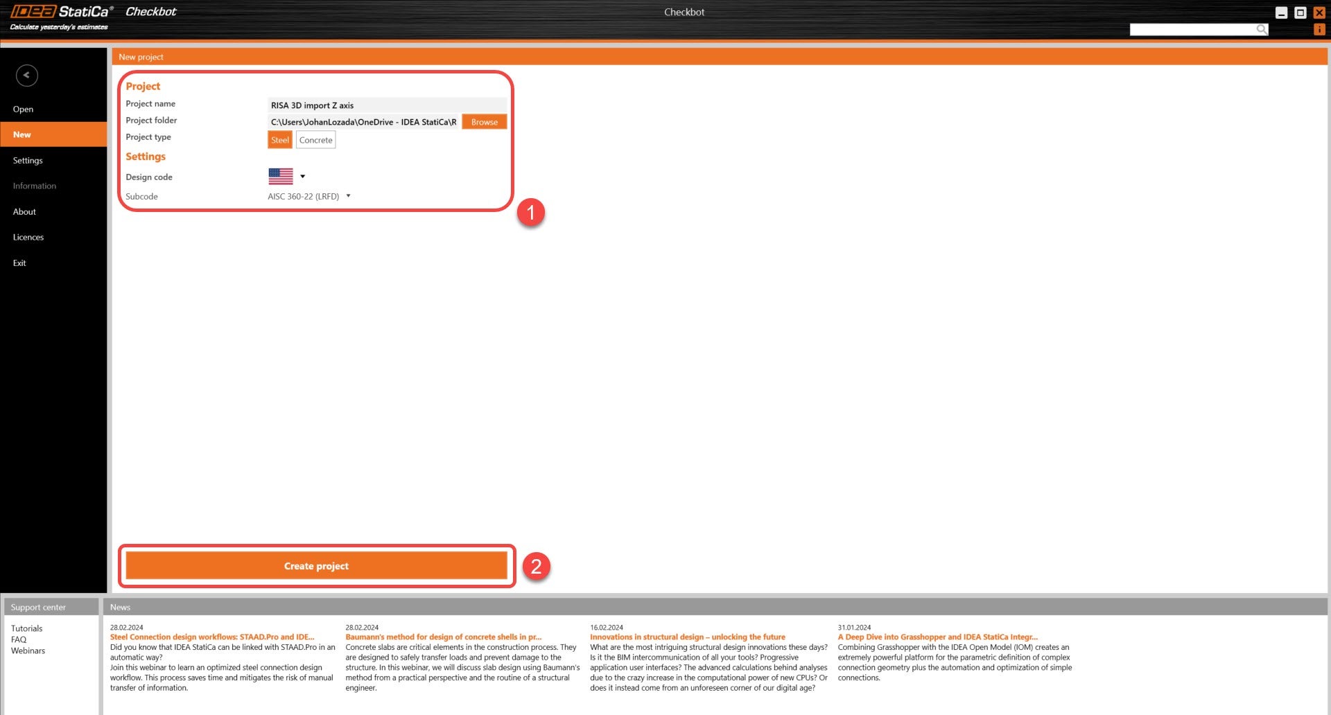 RISA-3D import into IDEA StatiCa | IDEA StatiCa